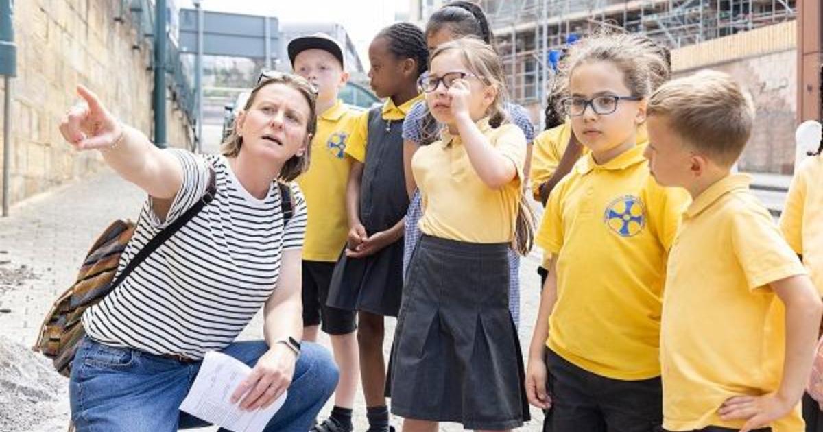 Local children discover Gateshead Riverside Park's sculptures - Tyne ...